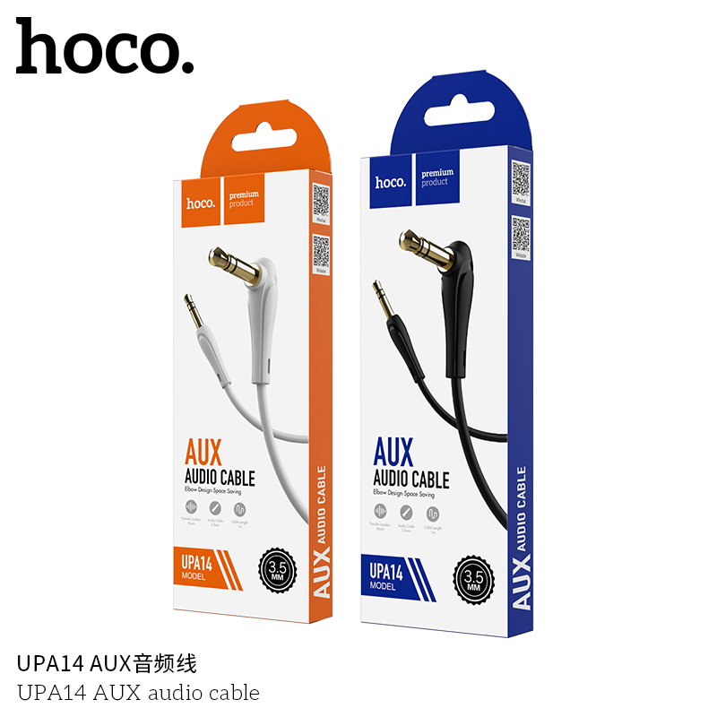 Hoco UPA14 90-Degree AUX 3.5mm Audio Cable Male to Male AUX 2m – Thunder Gadgets