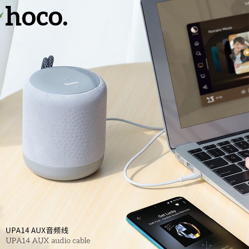 Hoco UPA14 90-Degree AUX 3.5mm Audio Cable Male to Male AUX 2m – Thunder Gadgets