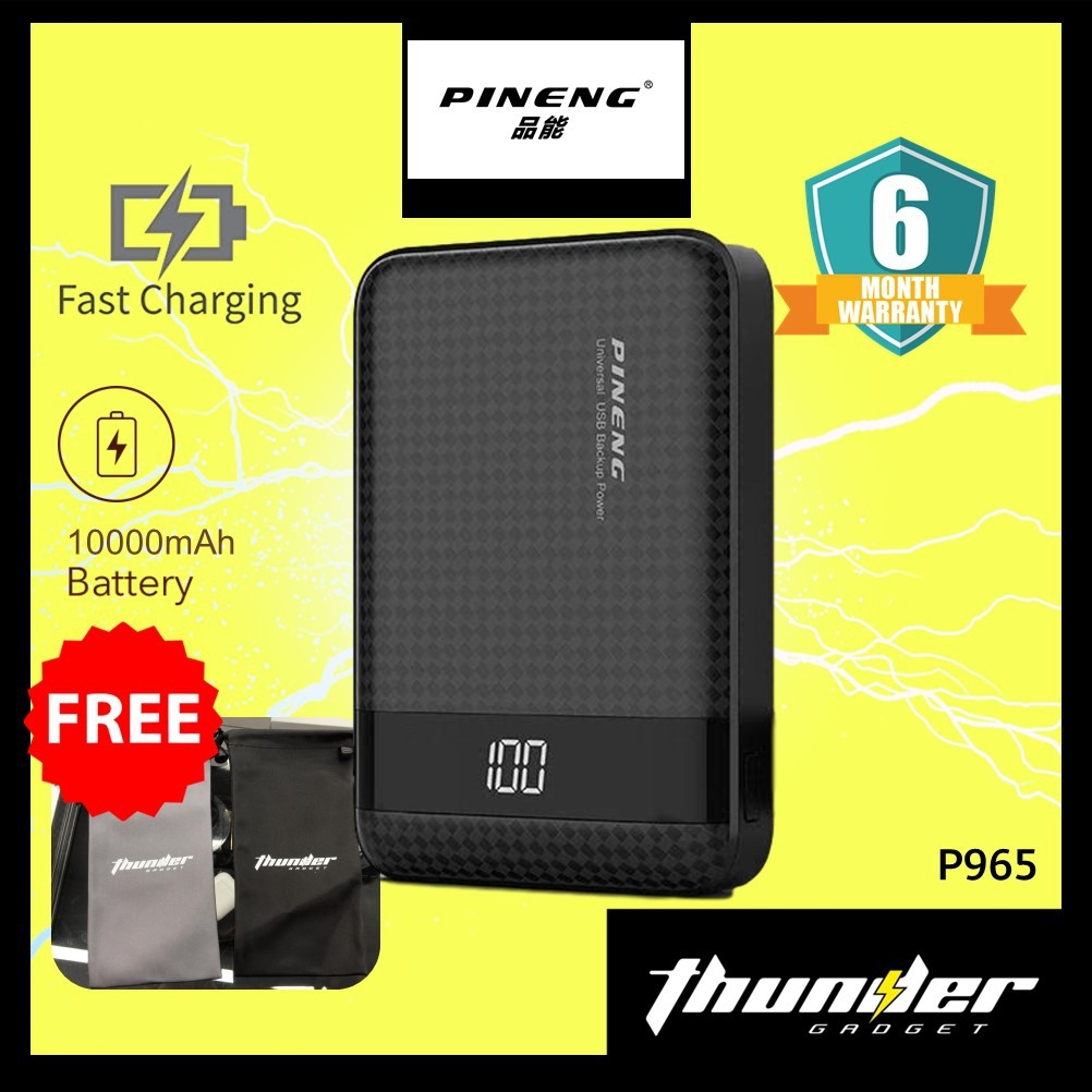 Pineng PN-965 10000mAh Small Size Light Fast Charge Power bank 100% ...