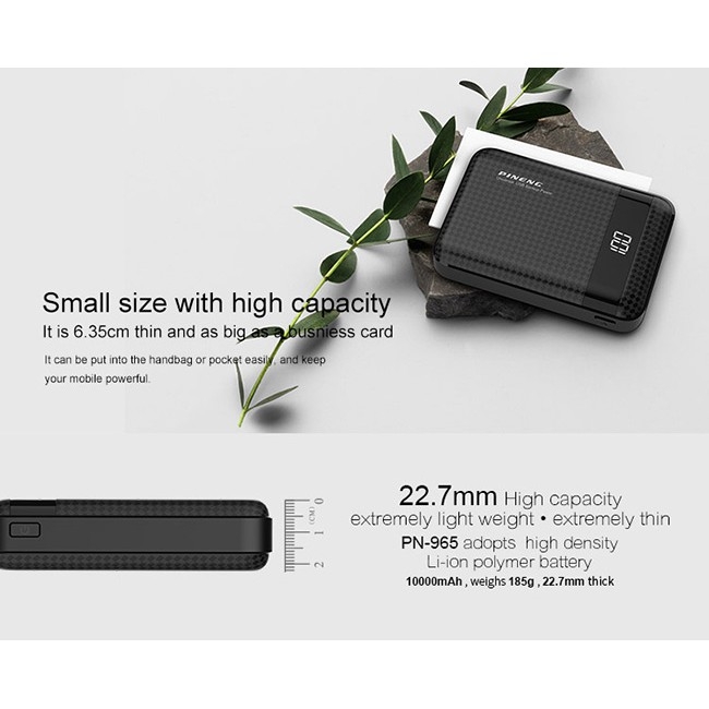 Pineng PN-965 10000mAh Small Size Light Fast Charge Power bank 100% ...